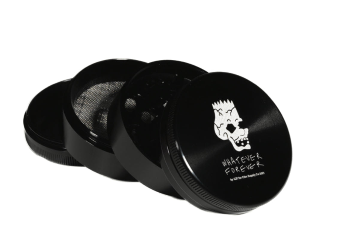GZ1 X ELBO Collab Grinder: Medium Skull Black — Purple Haze Smoke Shop